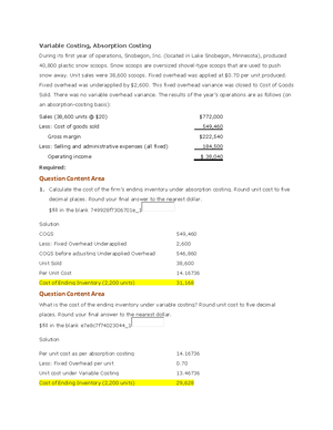 MAS 42D Absorption Variable Costing with Pricing Decision - ReSA - THE REVIEW SCHOOL OF ...