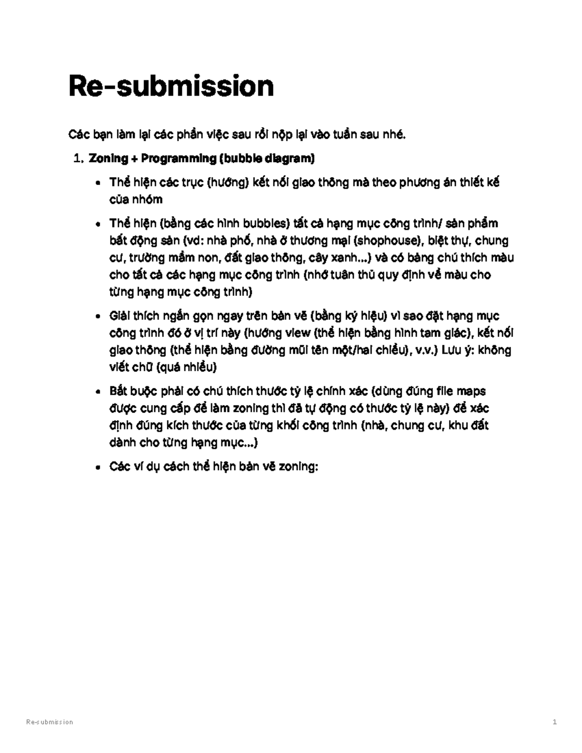 Resubmission - Land Use Design and Zoning Programming - Studocu