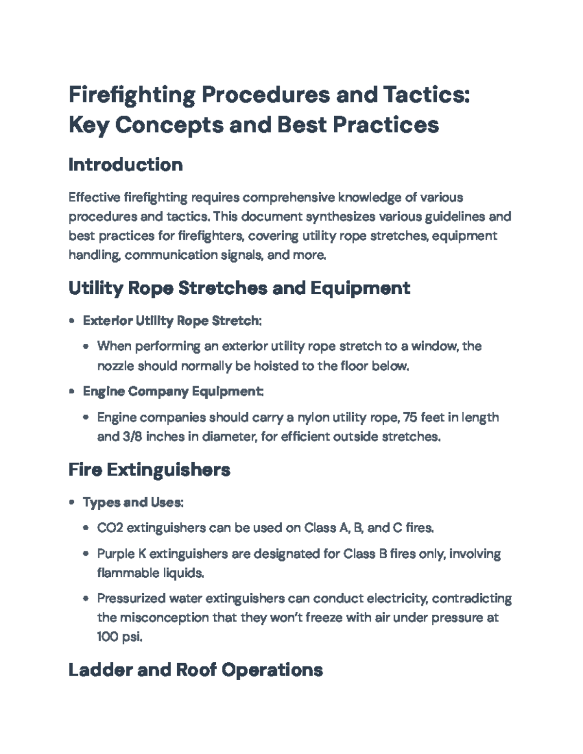 Firefighting Procedures and Tactics: Best Practices Overview ...