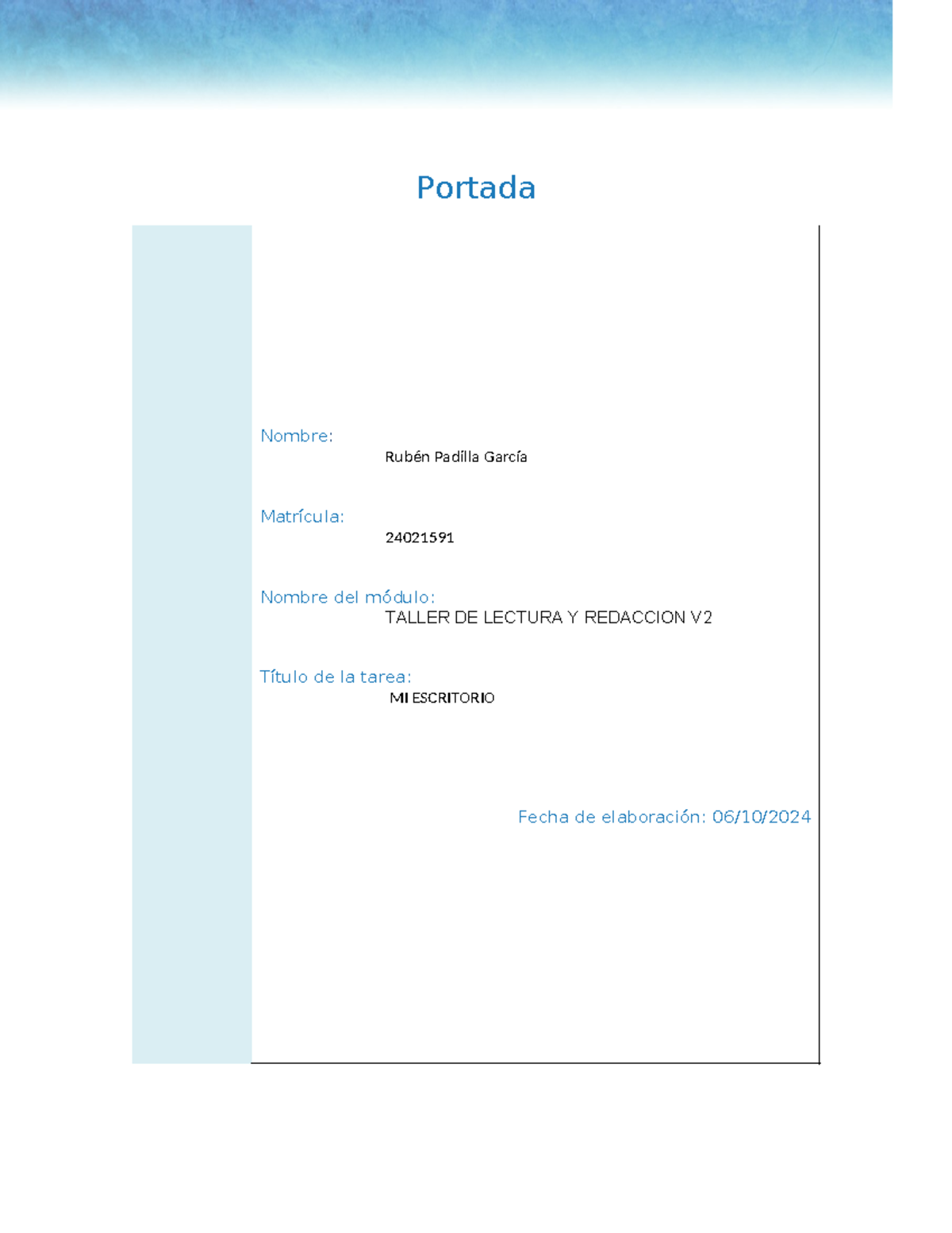 Tarea UVEG: Mi Escritorio - Taller de Lectura y Redacción V2 - Studocu