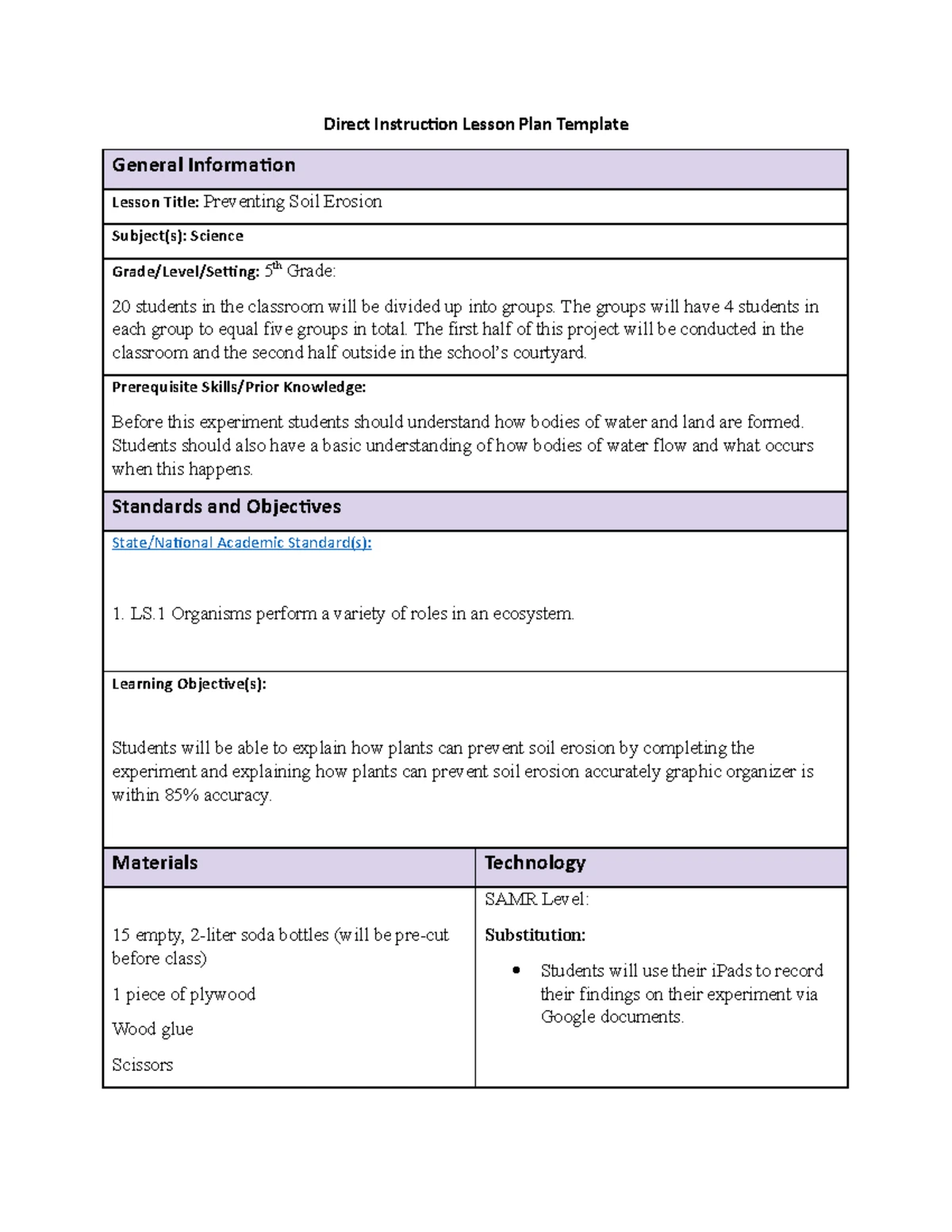 Task 2 - create an original lesson plan - Task Two Assignment: TASK 2 1 ...