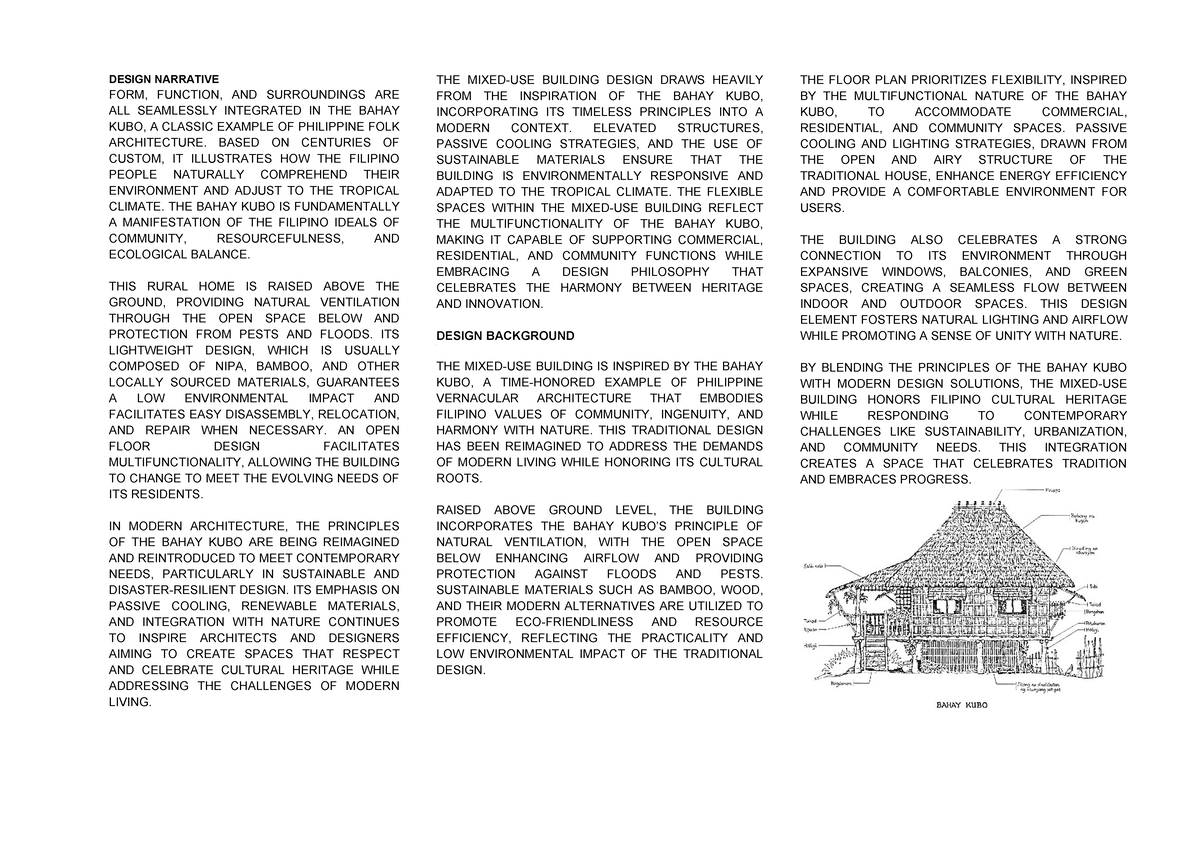 Perdev Narrative - DESIGN NARRATIVE FORM, FUNCTION, AND SURROUNDINGS ...