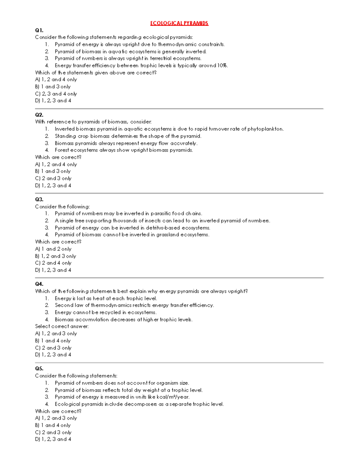 Ecological Pyramids: Understanding Energy, Biomass, and Numbers in ...