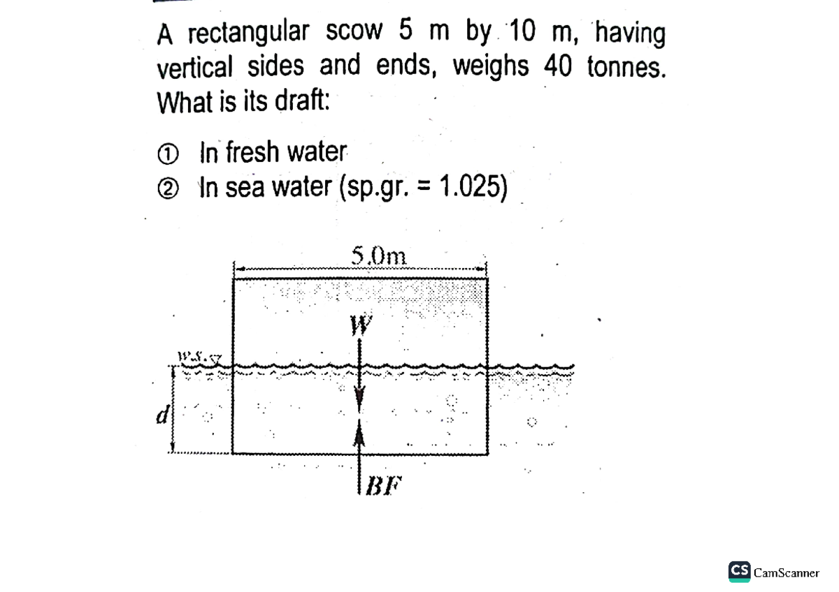 Buoyancy Calculations for Rotating Vessels and Dams Engineering Analysis CS - Studocu