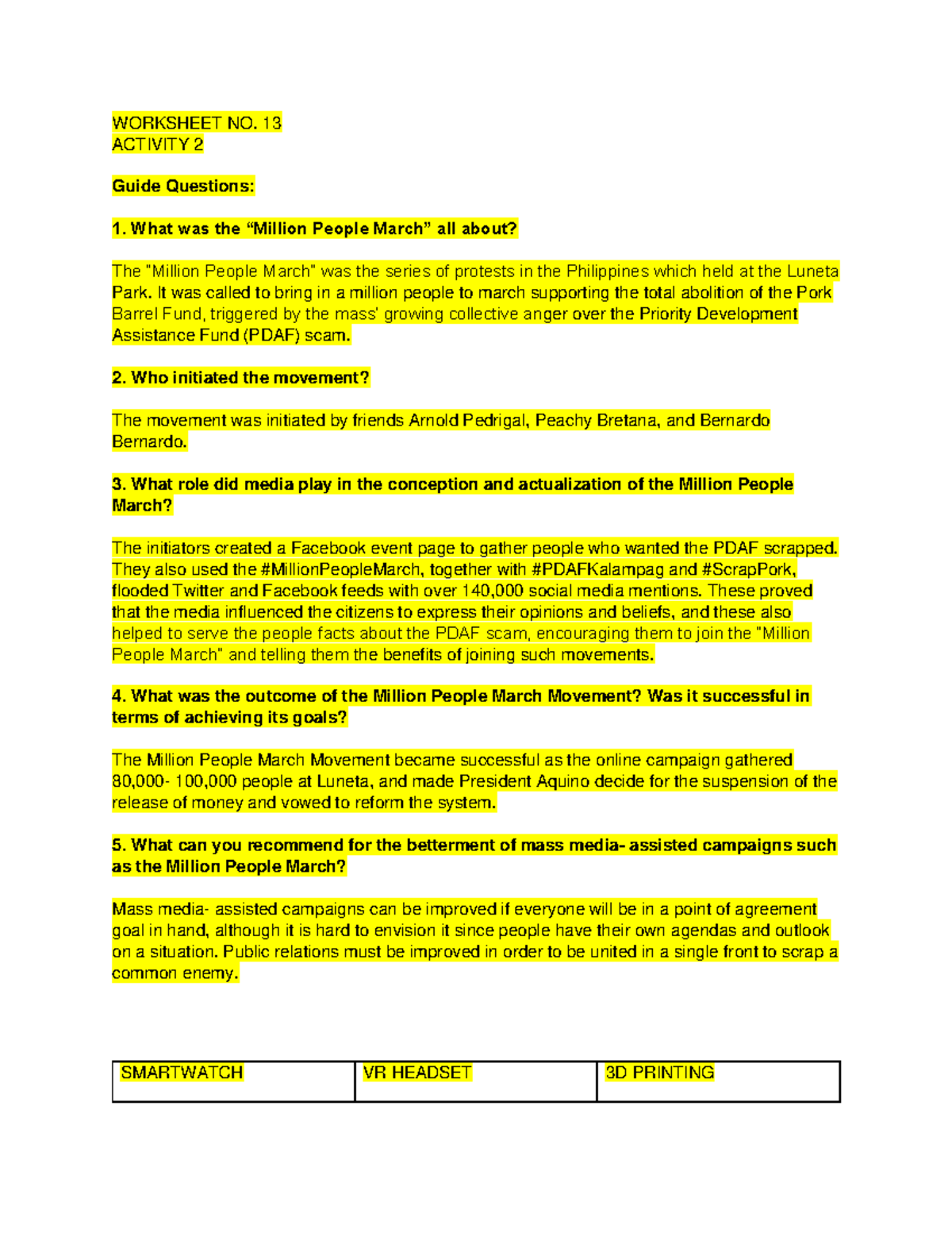 Media and Information. Literacy - WORKSHEET NO. 13 ACTIVITY 2 Guide ...