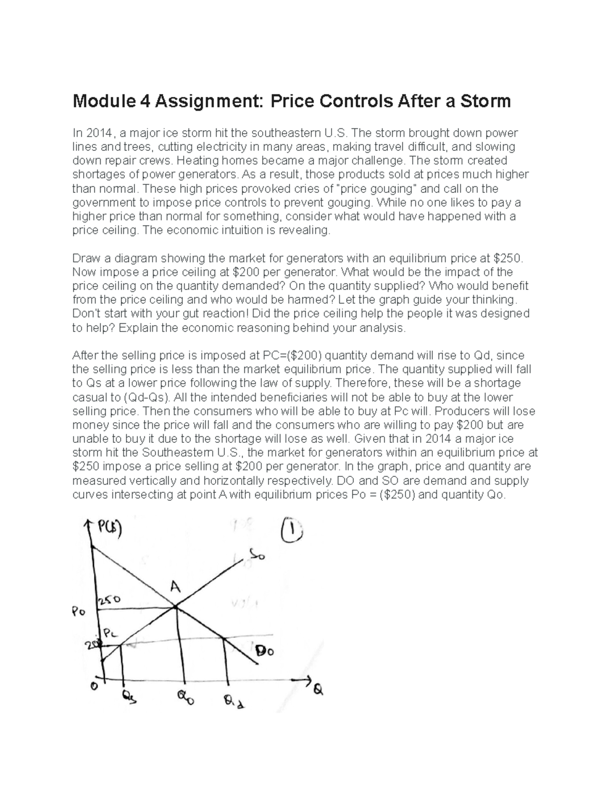 Module 4 Assignment Price Controls After a Storm - The storm brought down power lines and trees ...