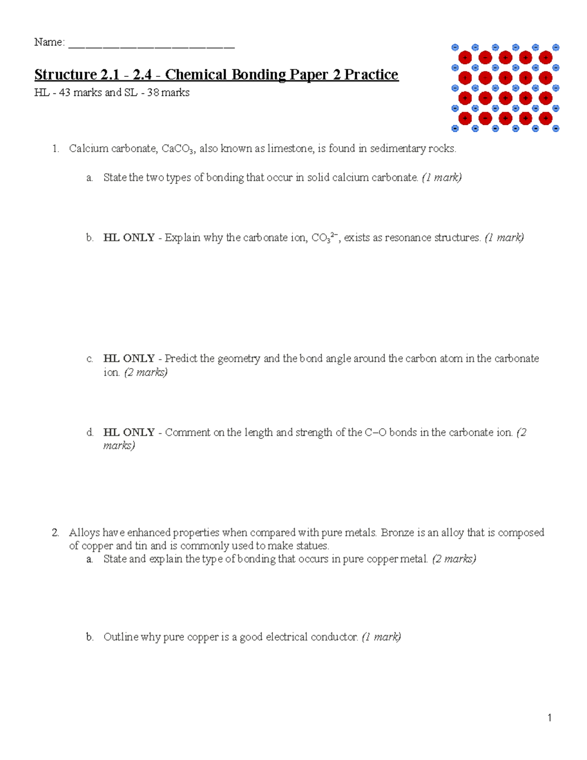 Chemical Bonding Paper 2 Practice HL/SL 2024: Key Concepts & Questions ...