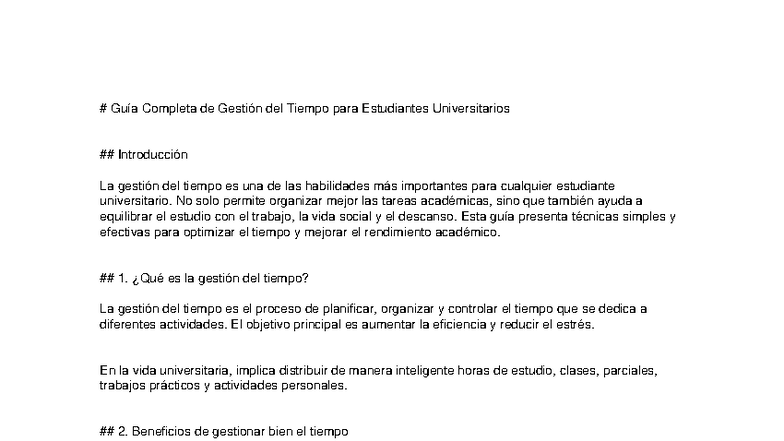 Guía Completa de Gestión del Tiempo para Estudiantes Universitarios ...