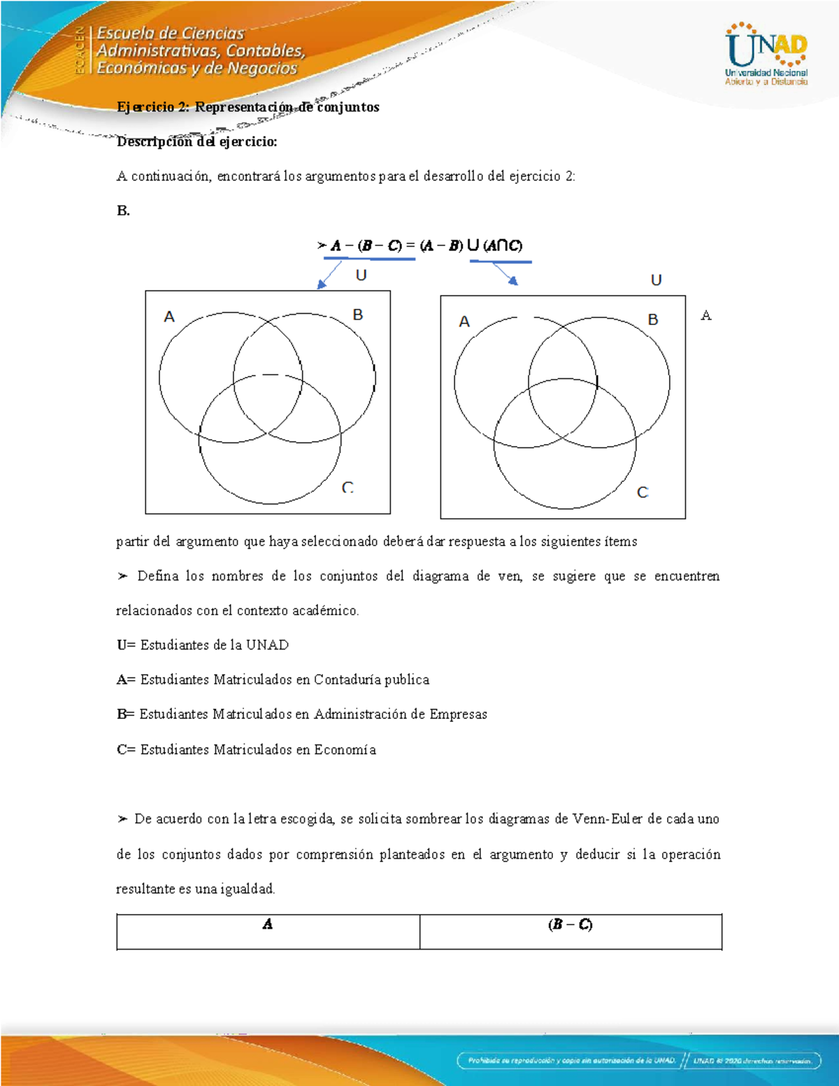 Ejercicio 2 unidad 3 - Representación de conjuntos - Ejercicio 2 ...