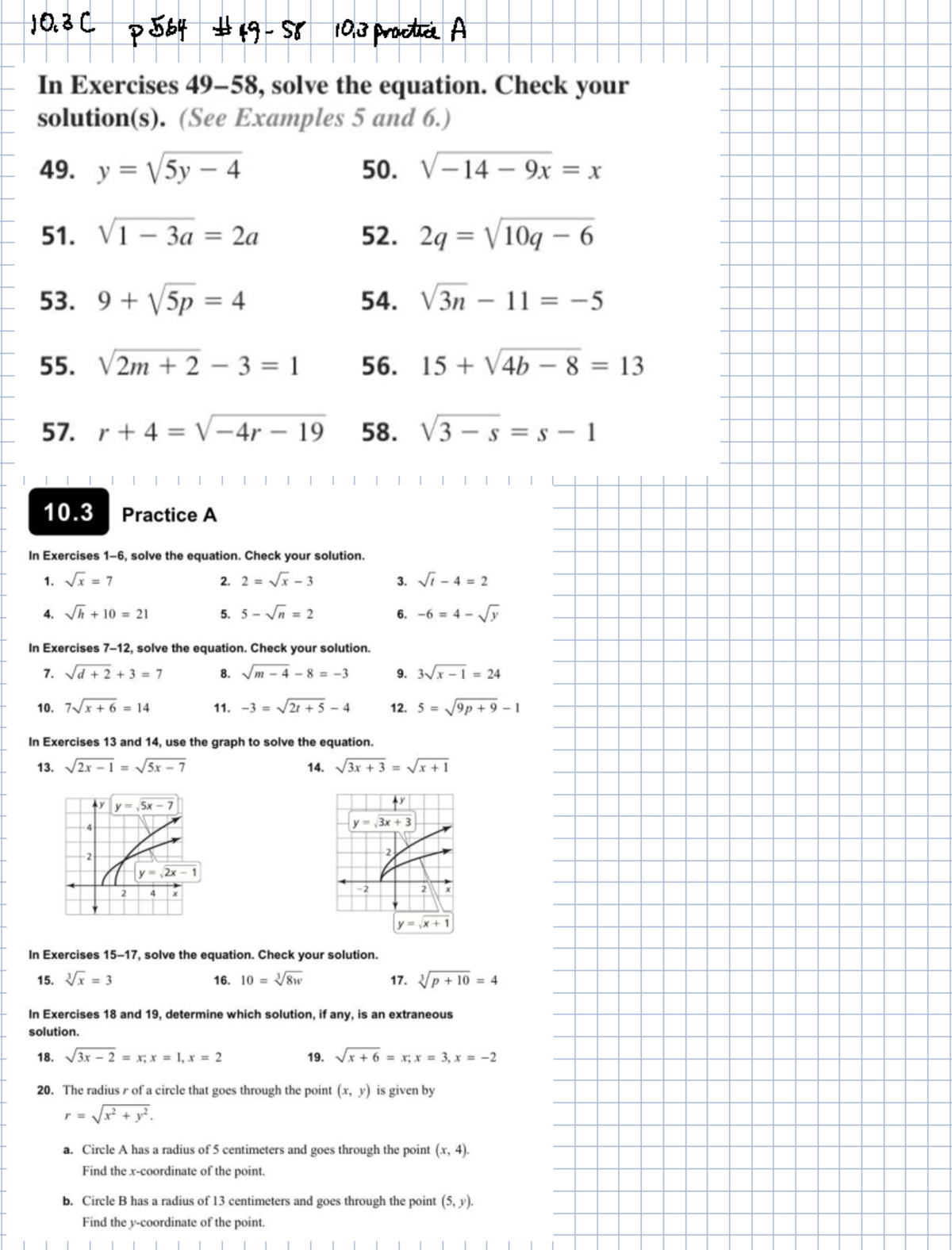 Math 103 Final Exam Practice A: Solving Equations and Graphs - Studocu