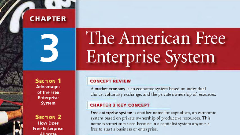 Economics Chapter 3: Understanding the American Free Enterprise System ...