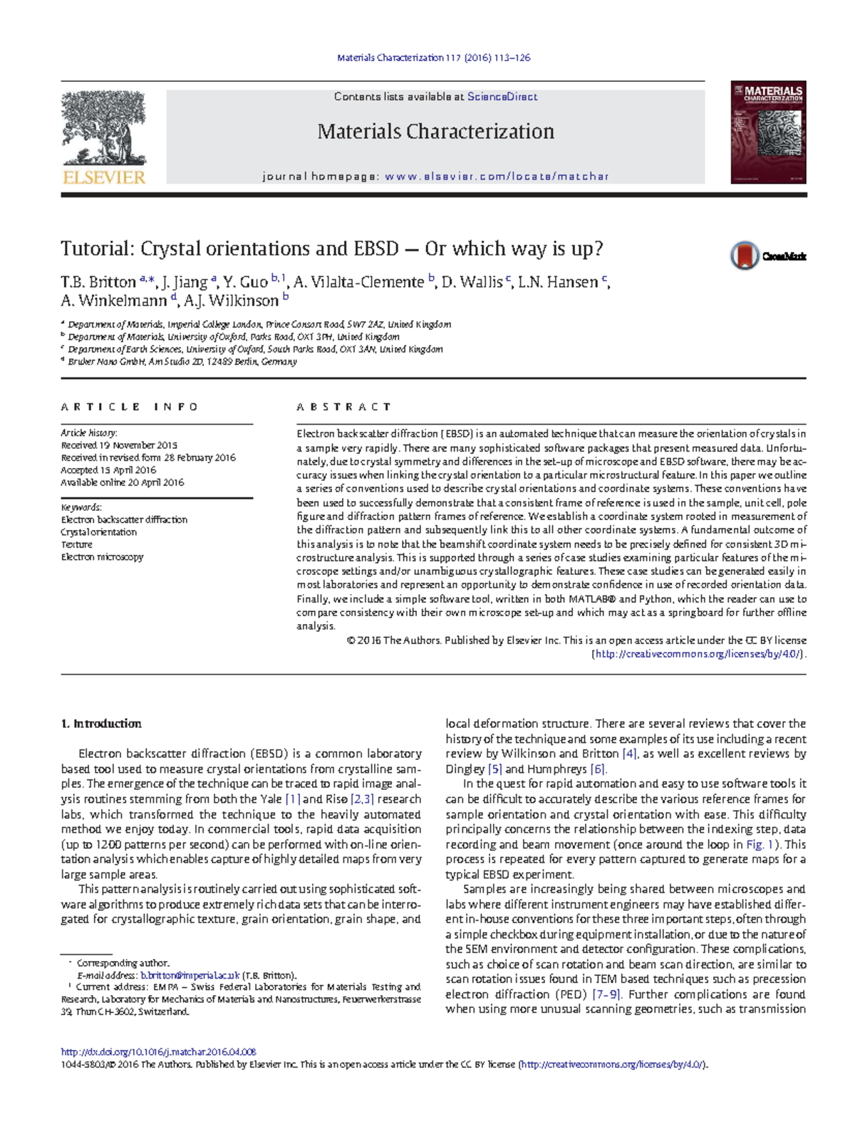 Tutorial on Crystal Orientations and EBSD Techniques (MAT 117) - Studocu