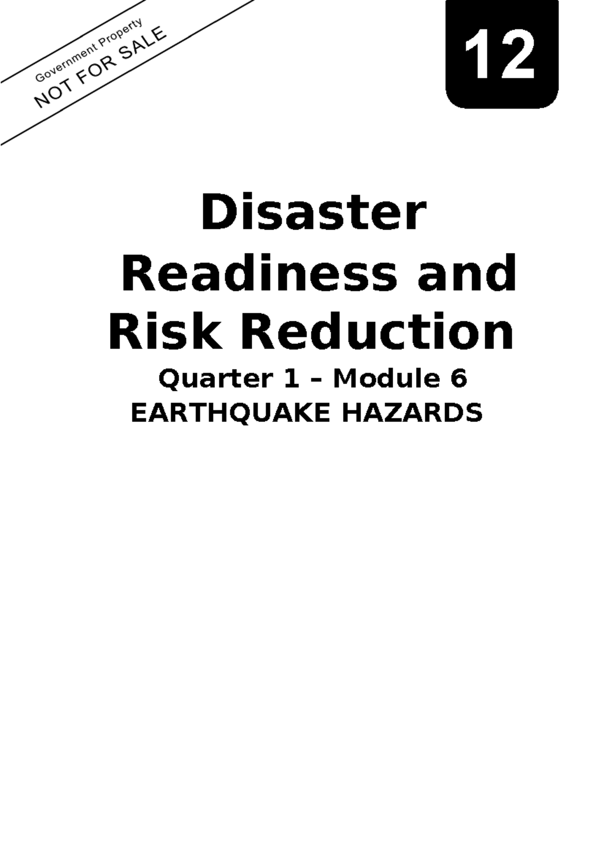DRR Q1 M6: Understanding Earthquake Hazards and Risk Reduction - Studocu