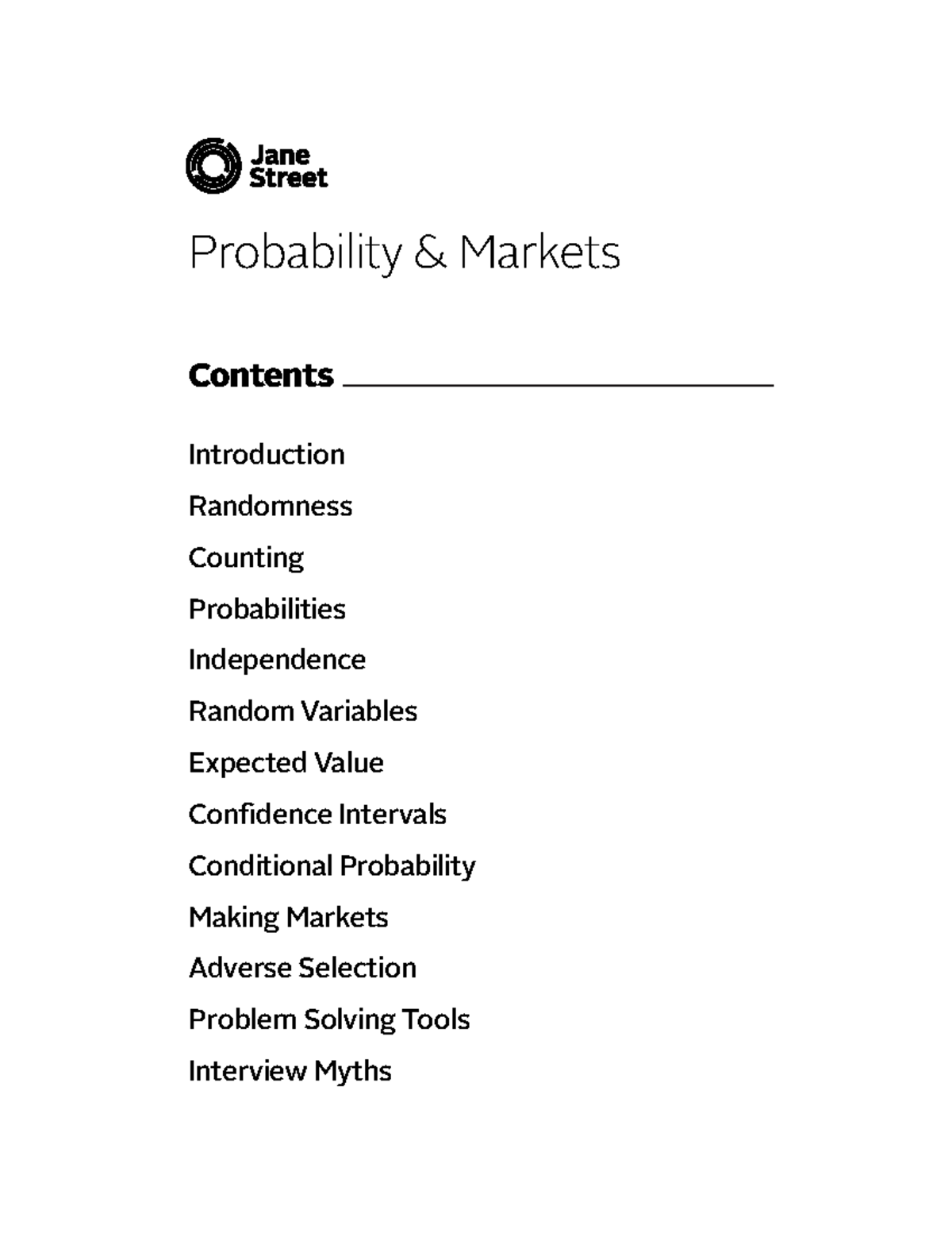 Probability Markets: An Introductory Guide (Course Code: JANE-101 ...