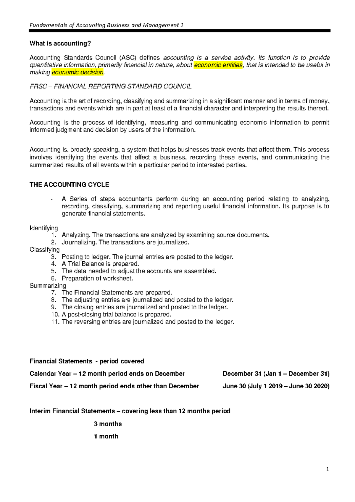 FABM-1-Module-1 - read - What is accounting? Accounting Standards ...
