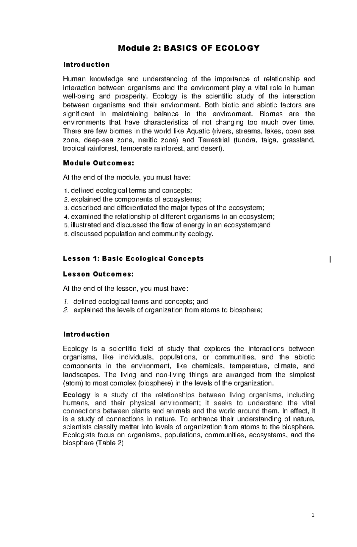 21 22 Module 2: Fundamentals of Ecology and Ecosystem Dynamics - Studocu