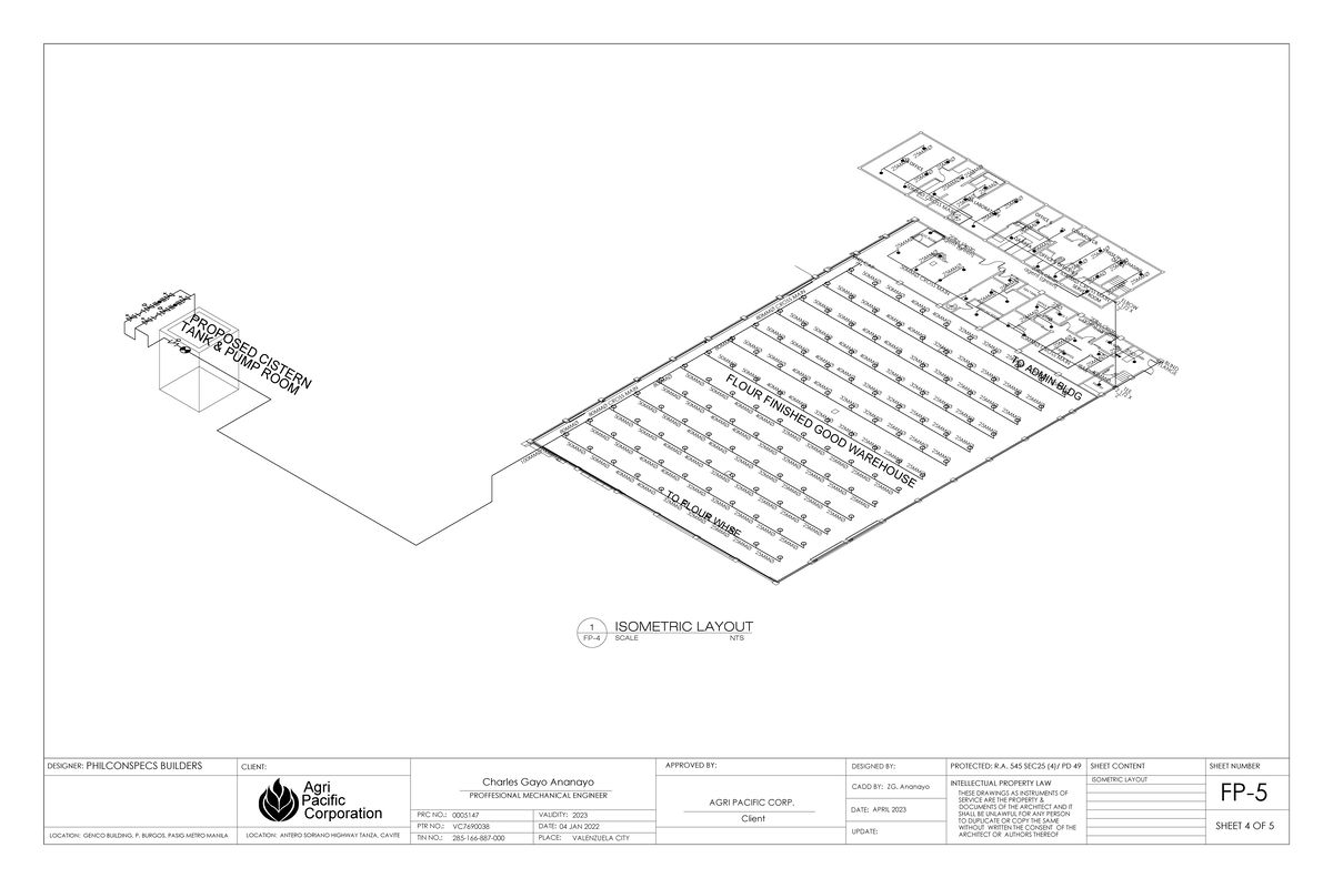 Final Design Drawing - Proposed Cistern Tank & Pump Room Layout - Studocu