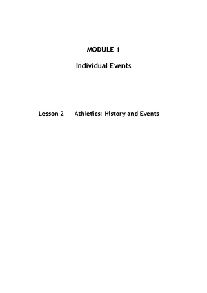 Module 1 Lesson 1 - MODULE 1 Individual Events Lesson 1 Introduction to ...