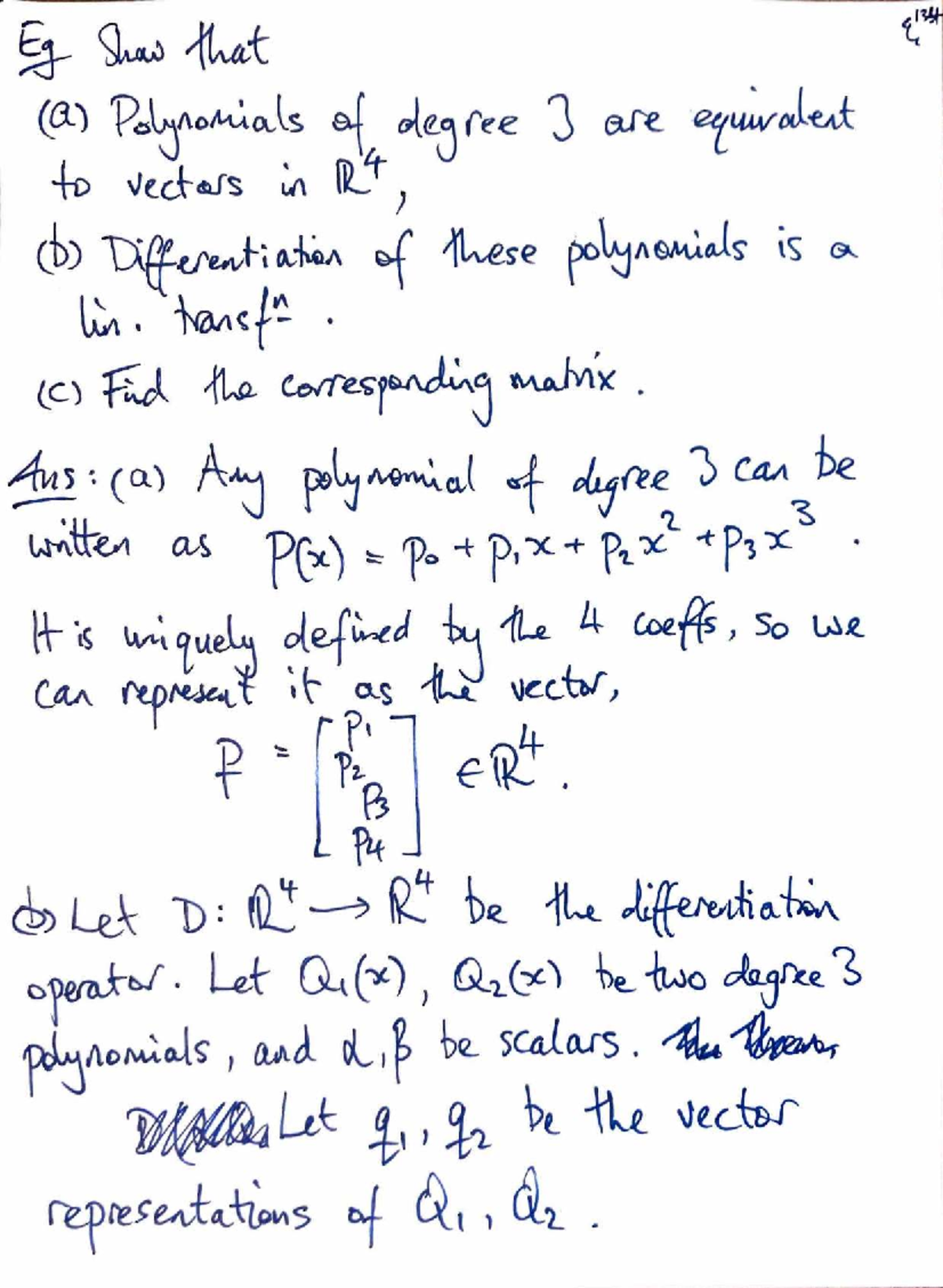 Lecture 13: Polynomials, Linear Transformations, and Markov Matrices ...