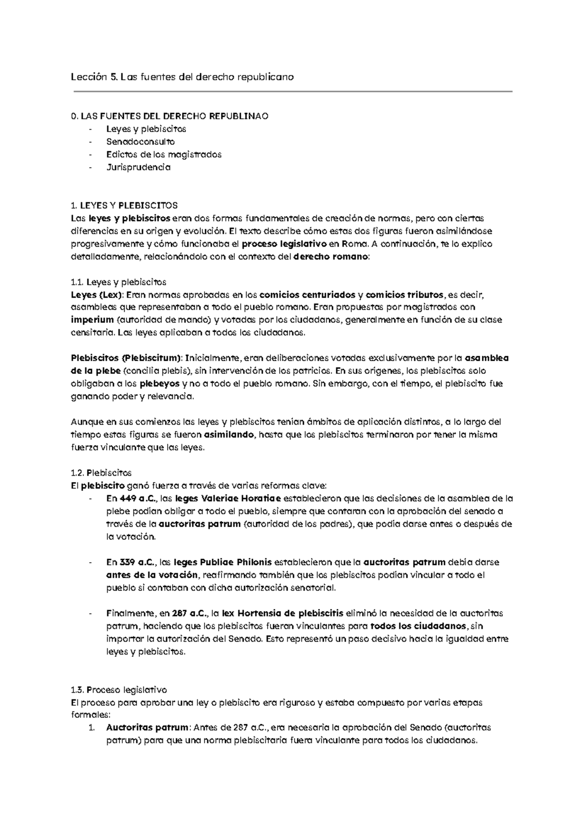 Lección 5: Fuentes del Derecho Republicano - Prof. Matteo Cristinelli ...
