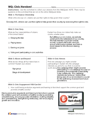 2024-2025 Civics Final Exam Study Guide: Principles & History - Studocu