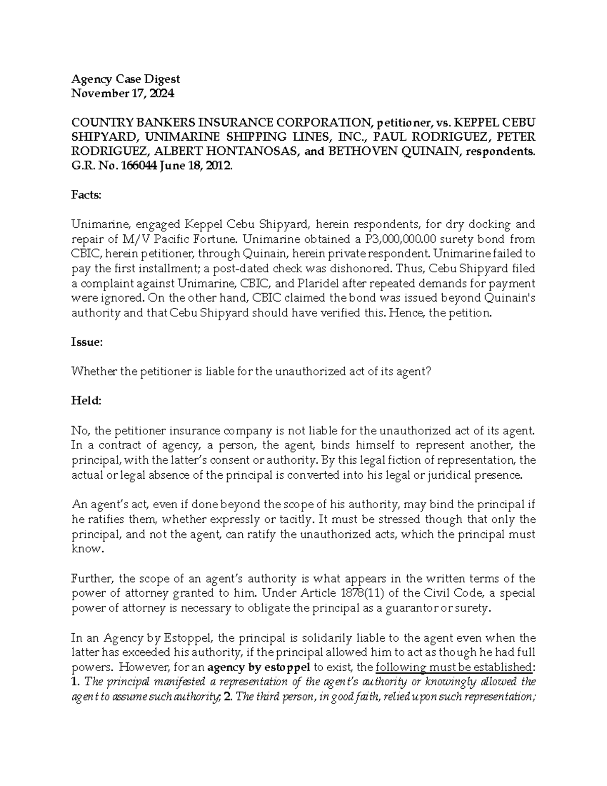 Agency Case Digest November 17 2024 - Agency Case Digest November 17 ...