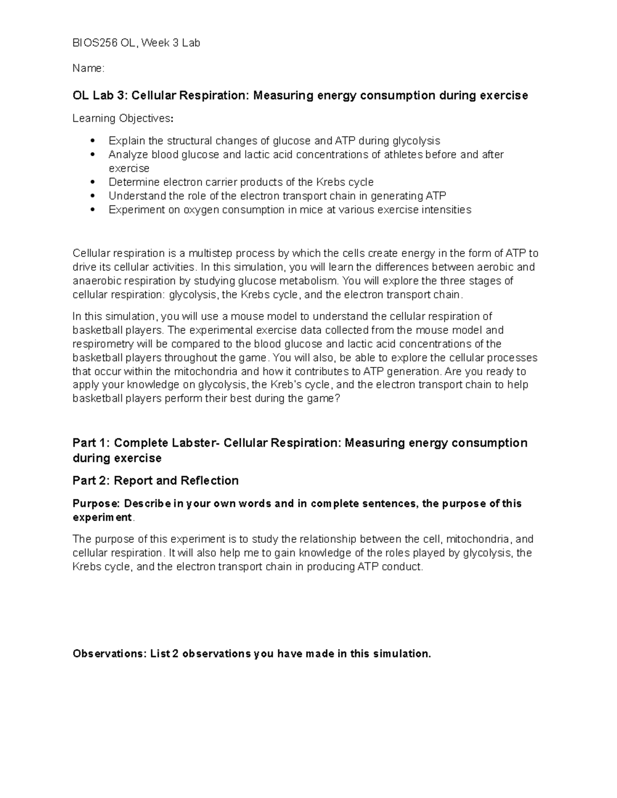Final LABS BIOS256 Week 3 Lab: Cellular Respiration & Exercise Analysis ...