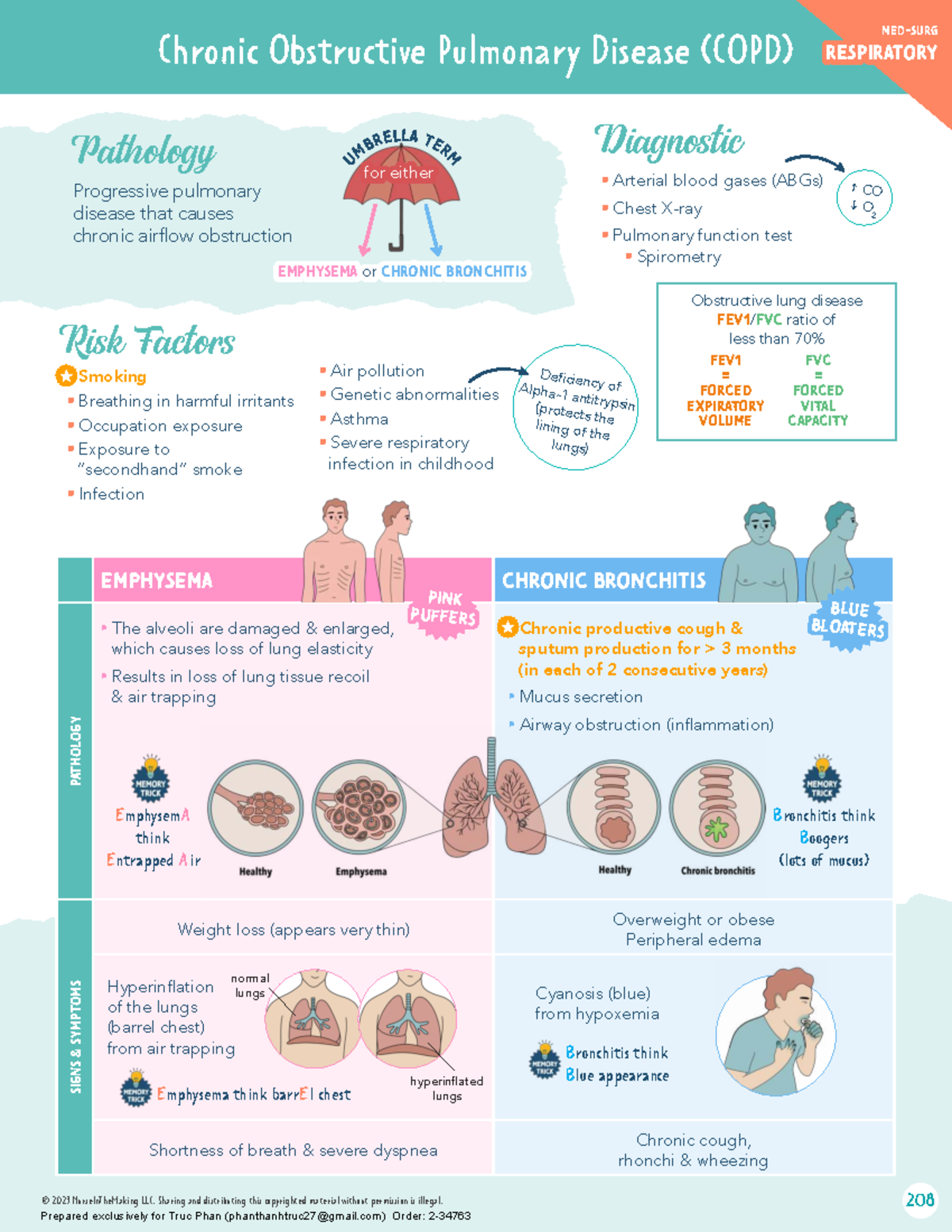 COPD (Chronic Obstructive Pulmonary Disease) Infographic Overview - Studocu