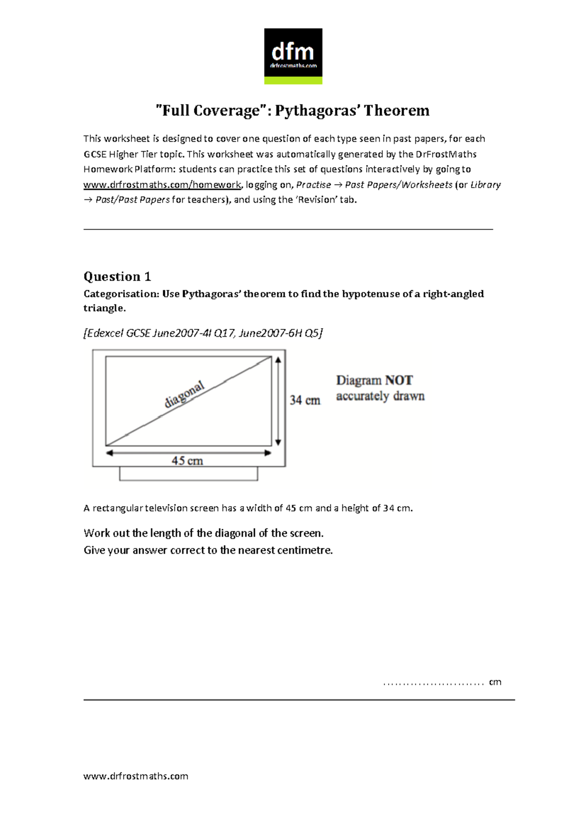 DFM GCSE Higher Tier: Full Coverage on Pythagoras’ Theorem - Studocu