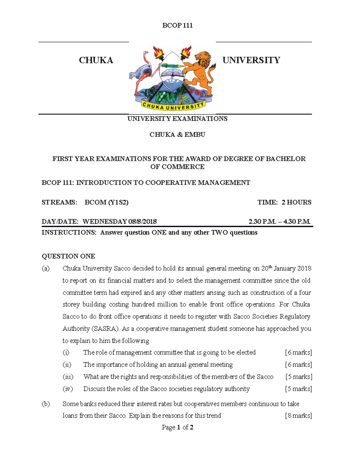BCOP 111 - Final Exam: Introduction to Cooperative Management Notes ...
