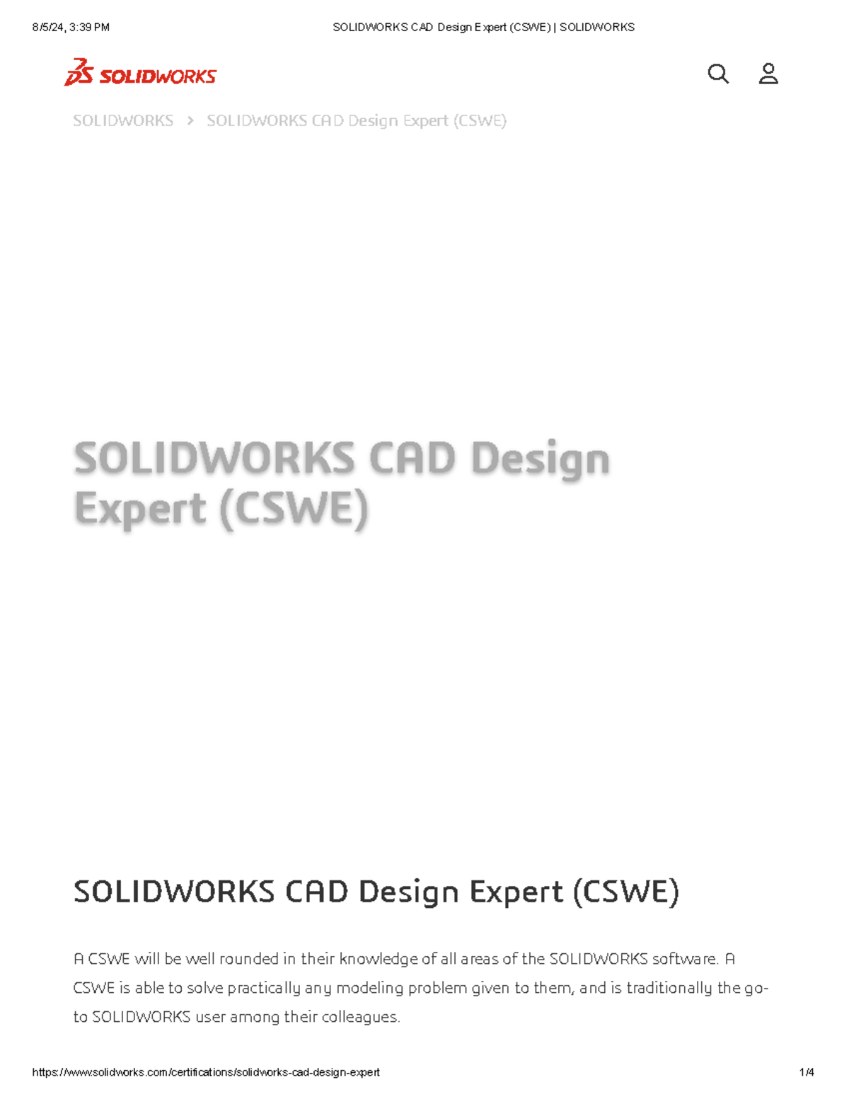 Solidworks CAD Design Expert (CSWE) Solidworks - SOLIDWORKS CAD ...