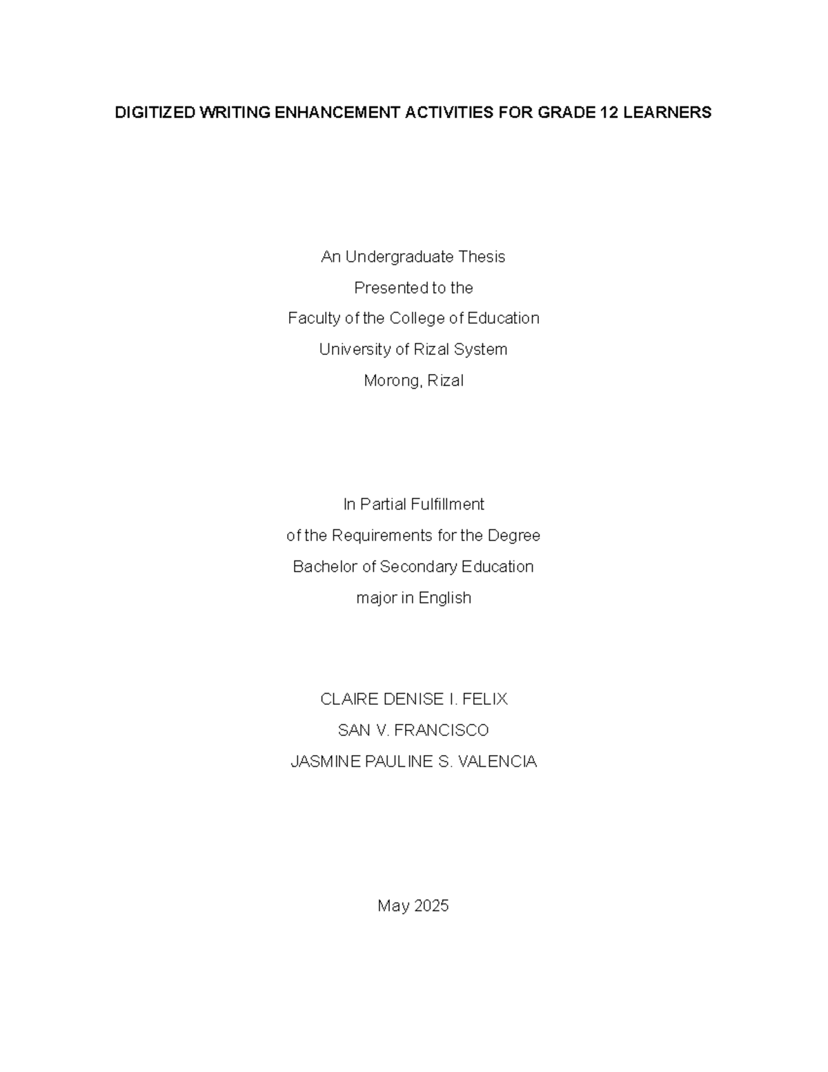 DIGITIZED WRITING ENHANCEMENT ACTIVITIES FOR GRADE 12 LEARNERS ...