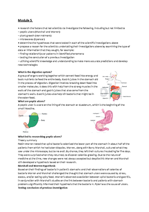 Investigating notes - Module 5: Scientific Investigations The ...