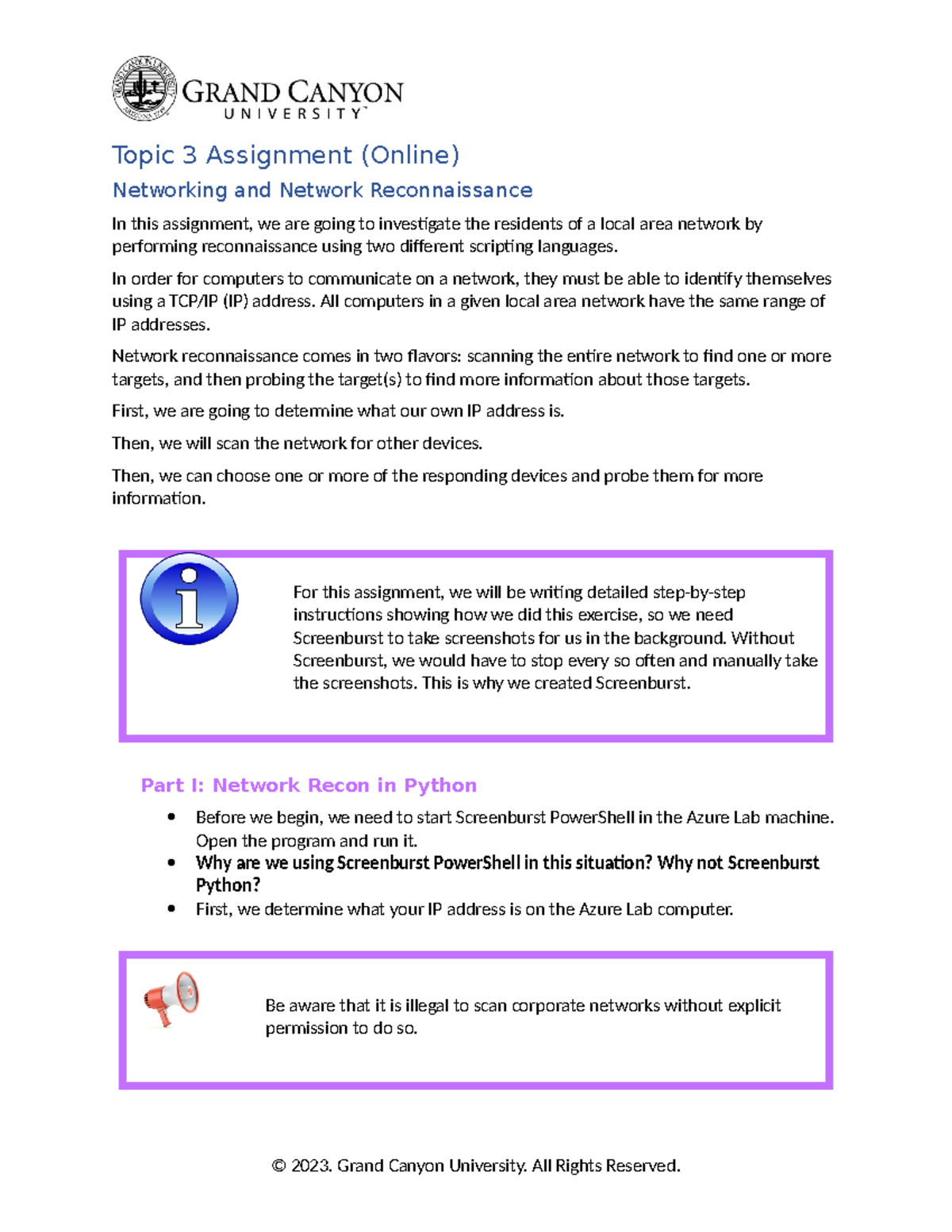 ITT-111 Topic 3 Assignment: Networking & Recon Using Python & PowerShell - Studocu