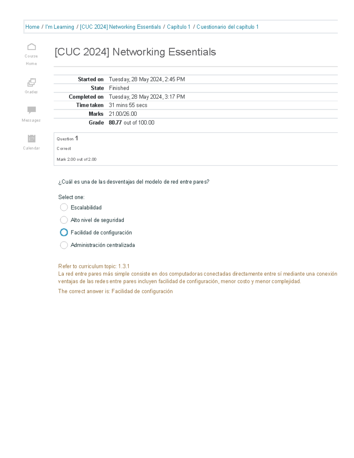 Cuestionario Capítulo 1 - [CUC 2024] Networking Essentials - Studocu