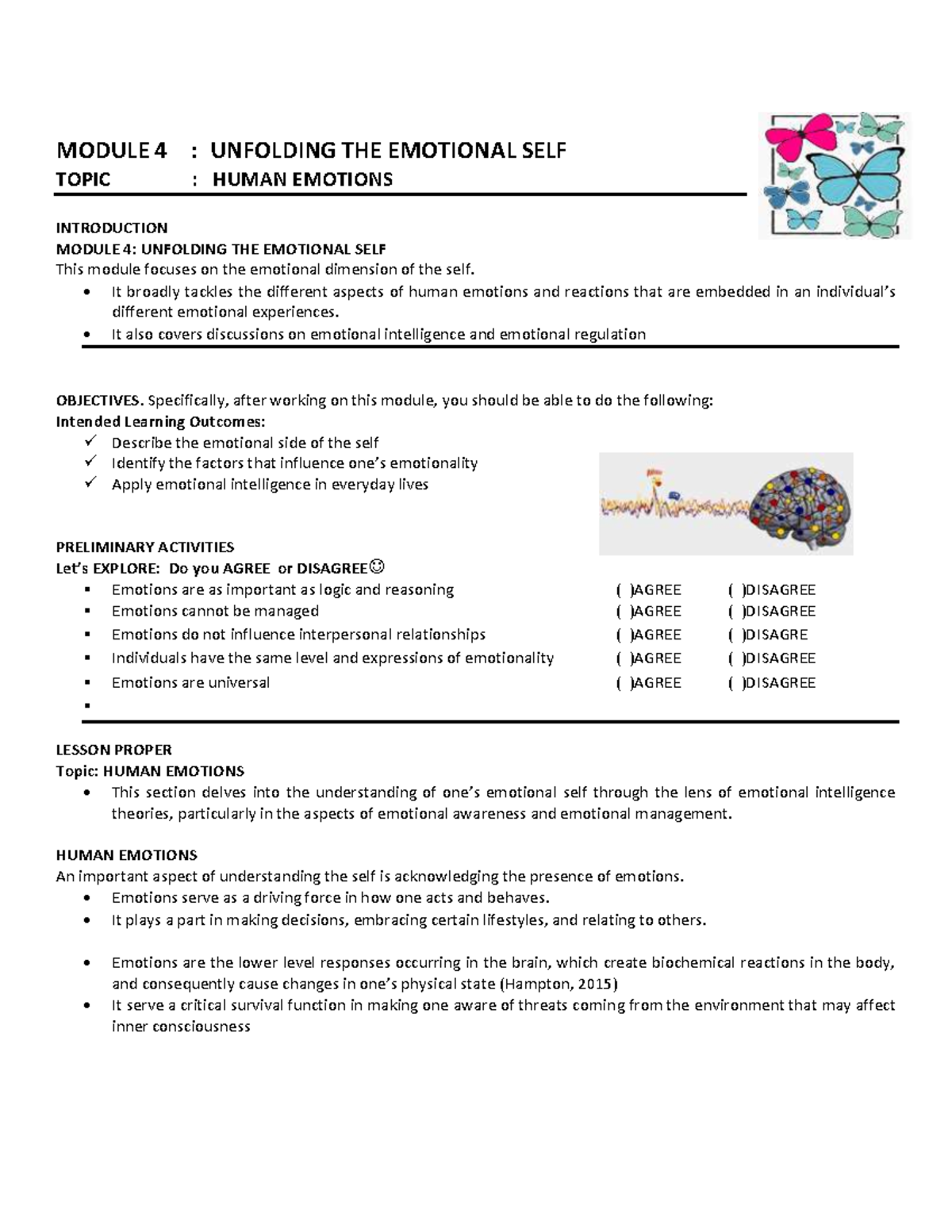 Wk11 Module 4 Human Emotions PDM - MODULE 4 : UNFOLDING THE EMOTIONAL ...