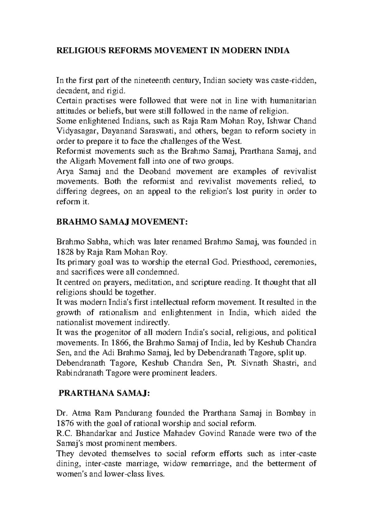 W4 S4 Religious Reform Movements in Modern India: A Historical Overview ...
