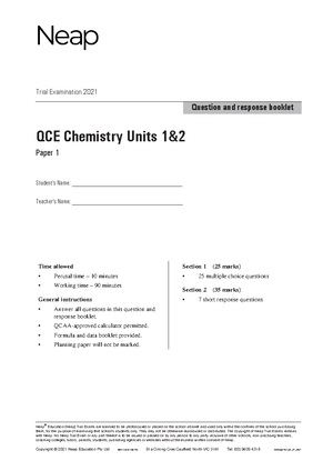QCE Chemistry - Units 1+2 Course Notes - QCE CHEMISTRY Download as ...