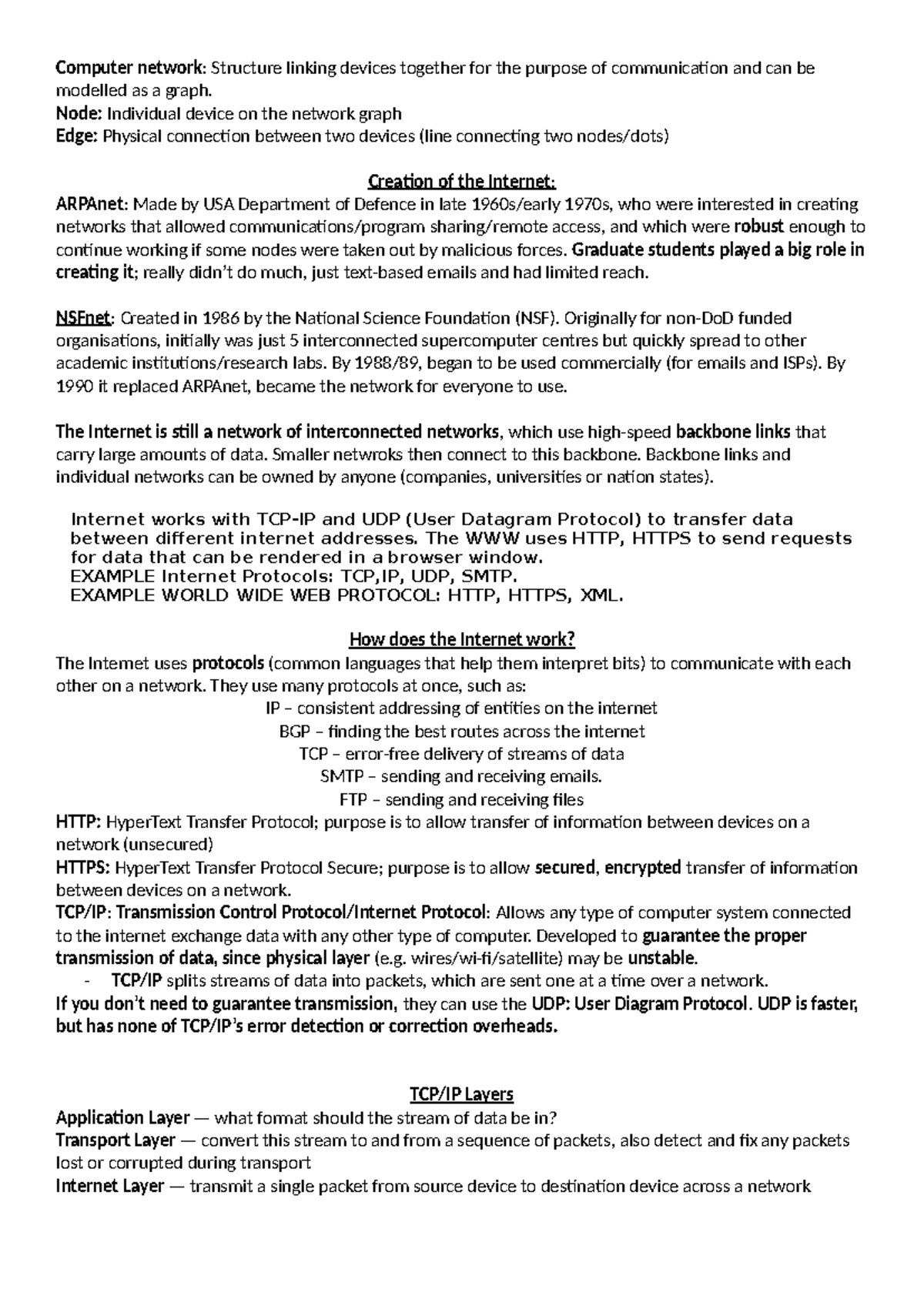Computer Networks: Structure, Protocols, and Functionality Overview (CS101) - Studocu