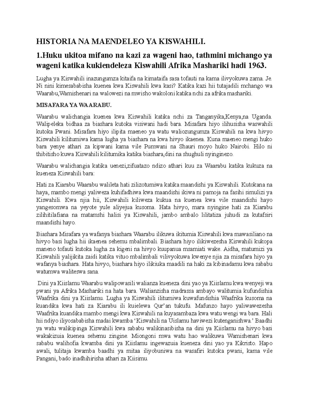 Tafsiri NA Ukalimani Katika Lugha YA Kiswahili - TAFSIRI NA UKALIMANI ...