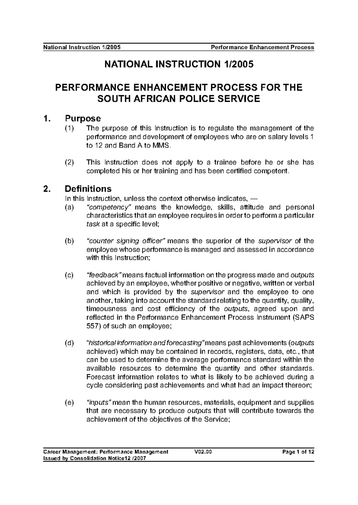 NI 3:2015 - National Instruction on Performance Enhancement Process for ...