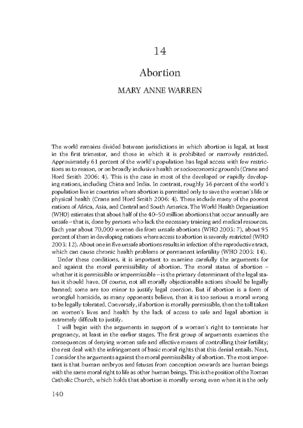 Abortion: Moral Arguments and Legal Perspectives (PHIL 101) - Studocu