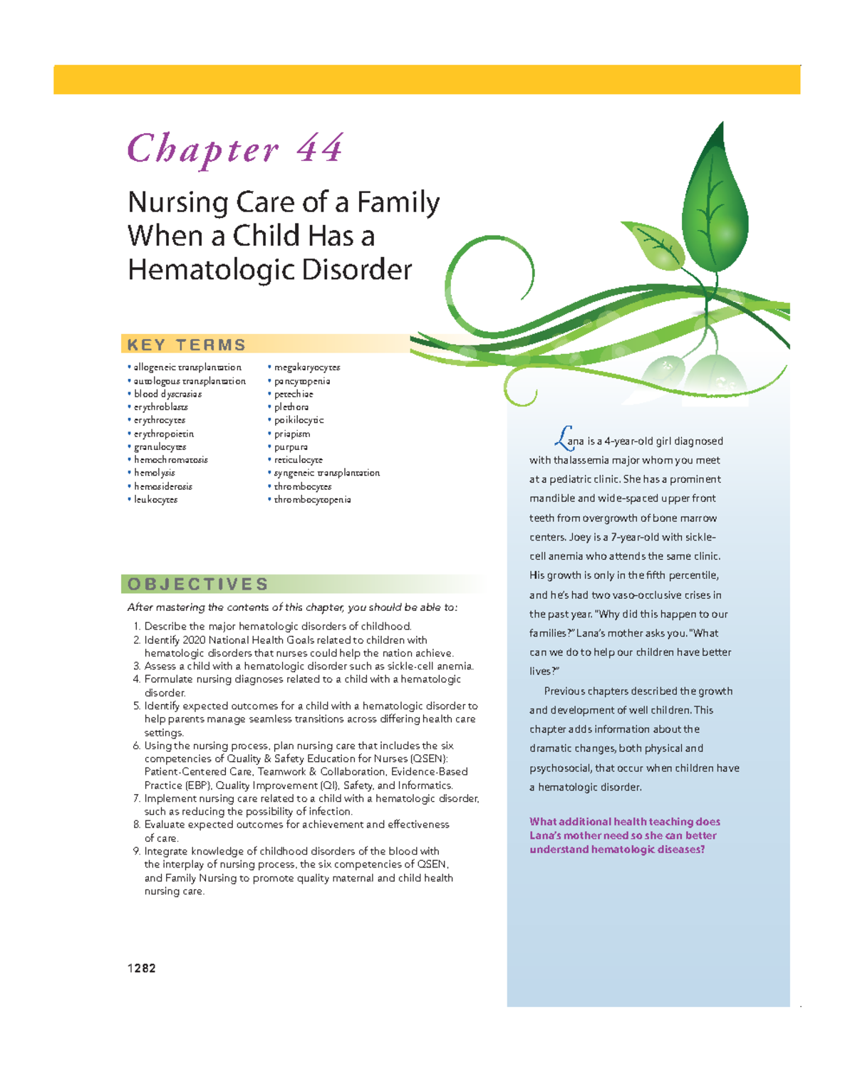 Nursing Care & Management of Hematologic Disorders in Children - CH 44 ...