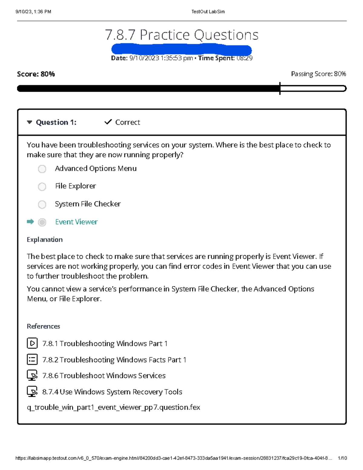 7.8.7 Quiz Module 3 - 7.8 Practice Questions Candidate: Garcia Andy ...