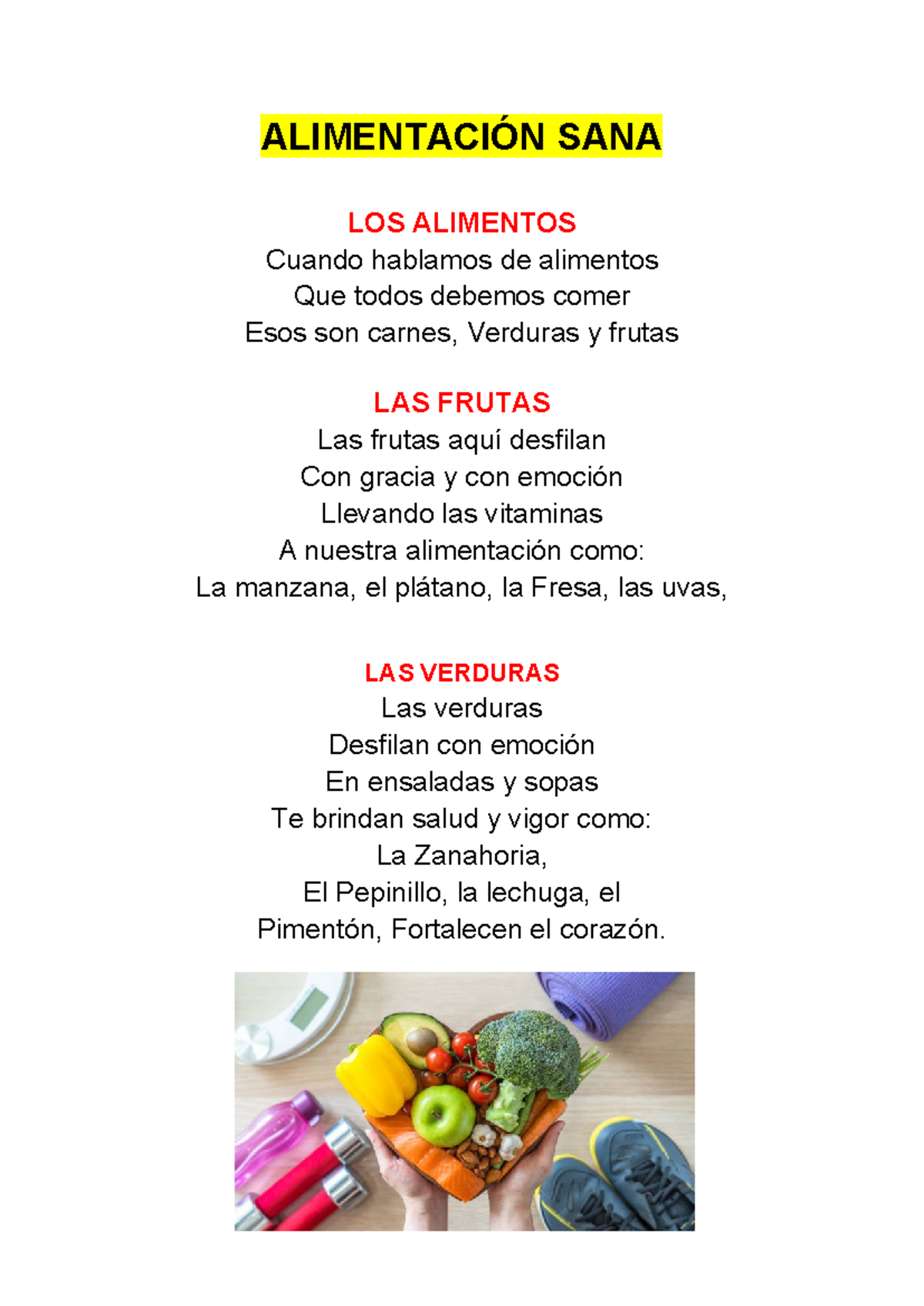 Poema 1 - Sobre los alimentos saludables - ALIMENTACIÓN SANA LOS ...