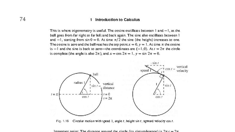 Calculus 101: Introduction to Circular Motion and Oscillation - Studocu