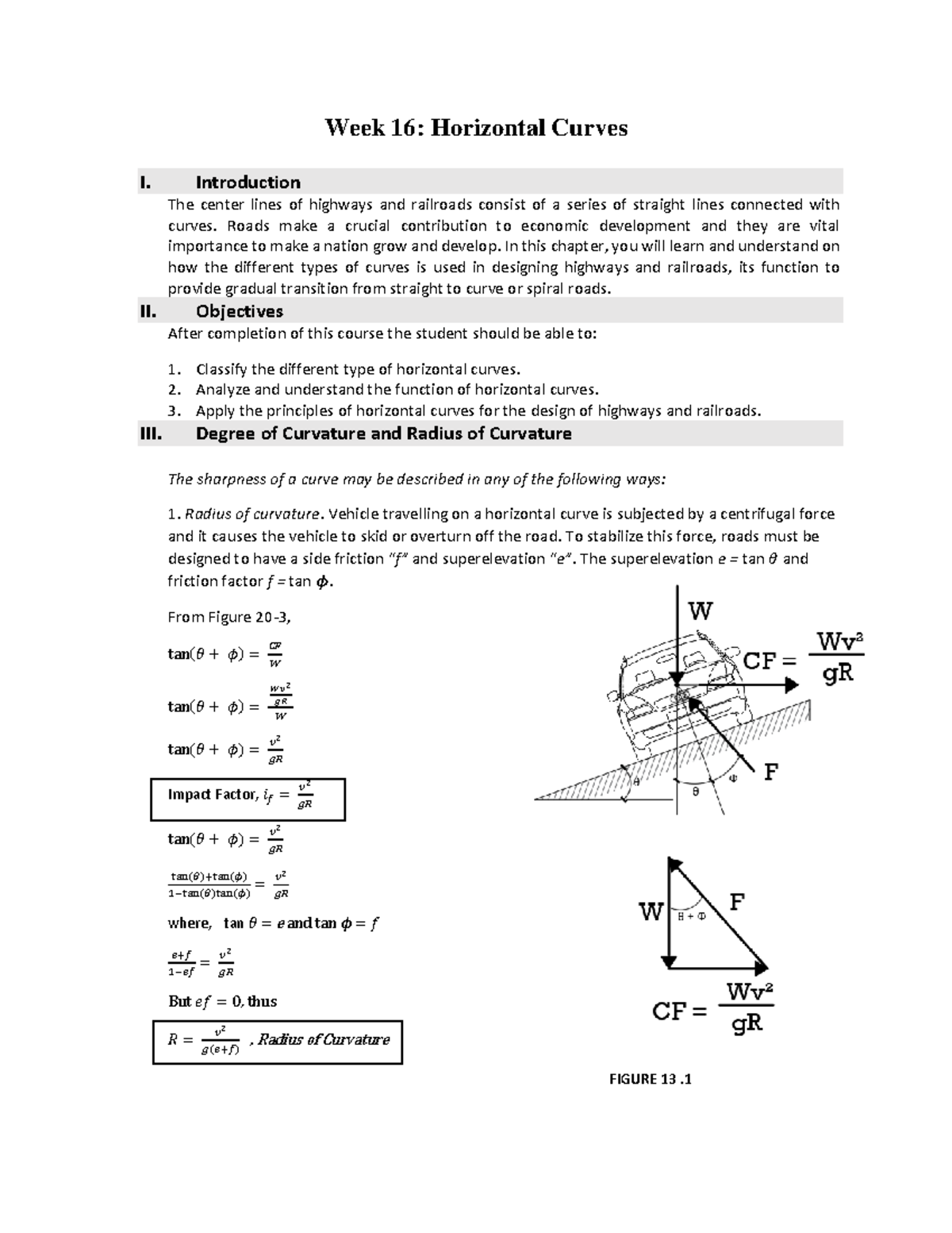 Week 16: Understanding Simple and Compound Horizontal Curves - Studocu