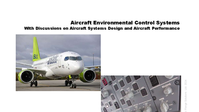 AERO 4003 Lecture: Overview of Aircraft Environmental Control Systems ...