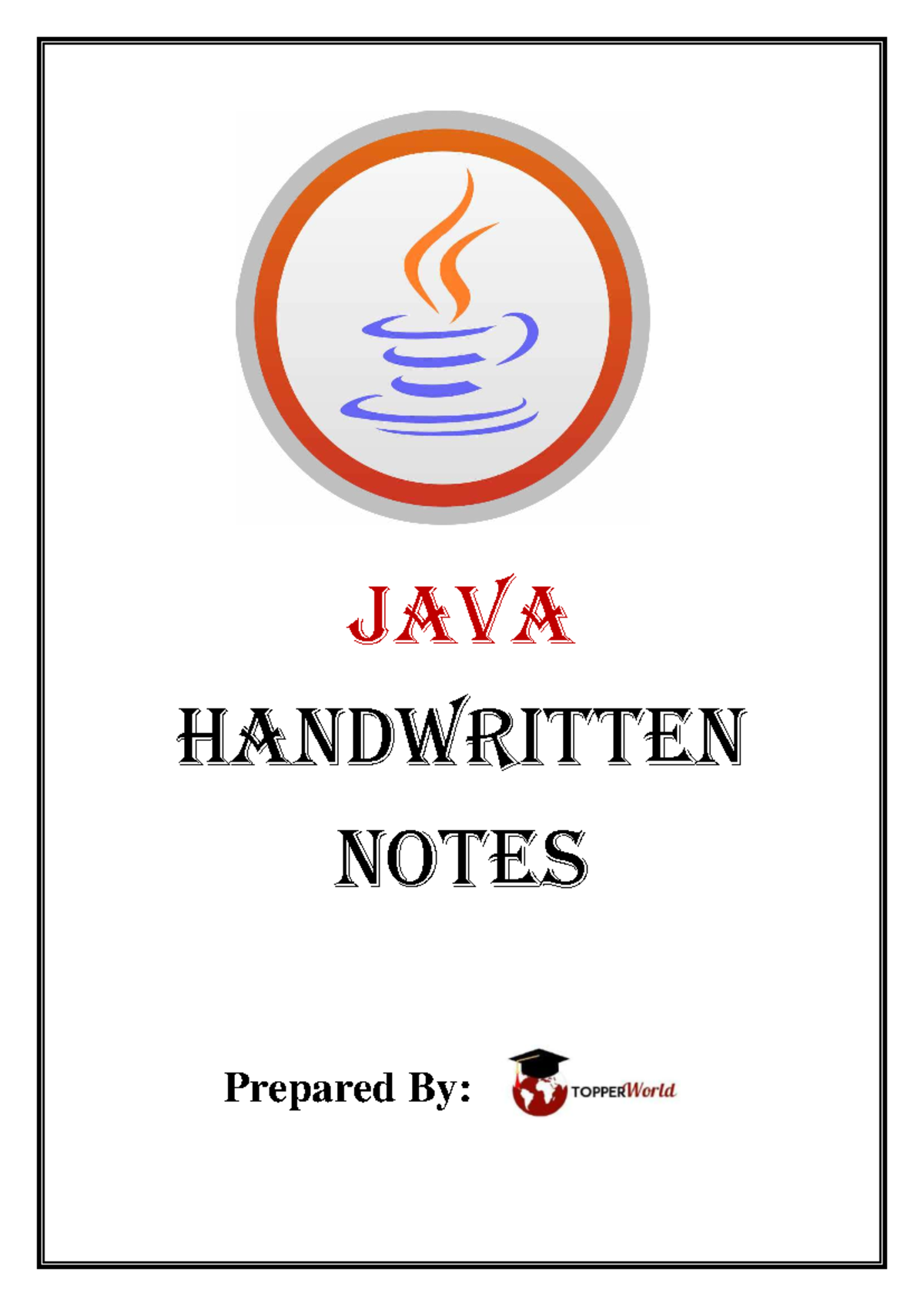 JAVA HANDWRITTEN NOTES - URBAN EDGE Chapter I: Variables & Data Types ...