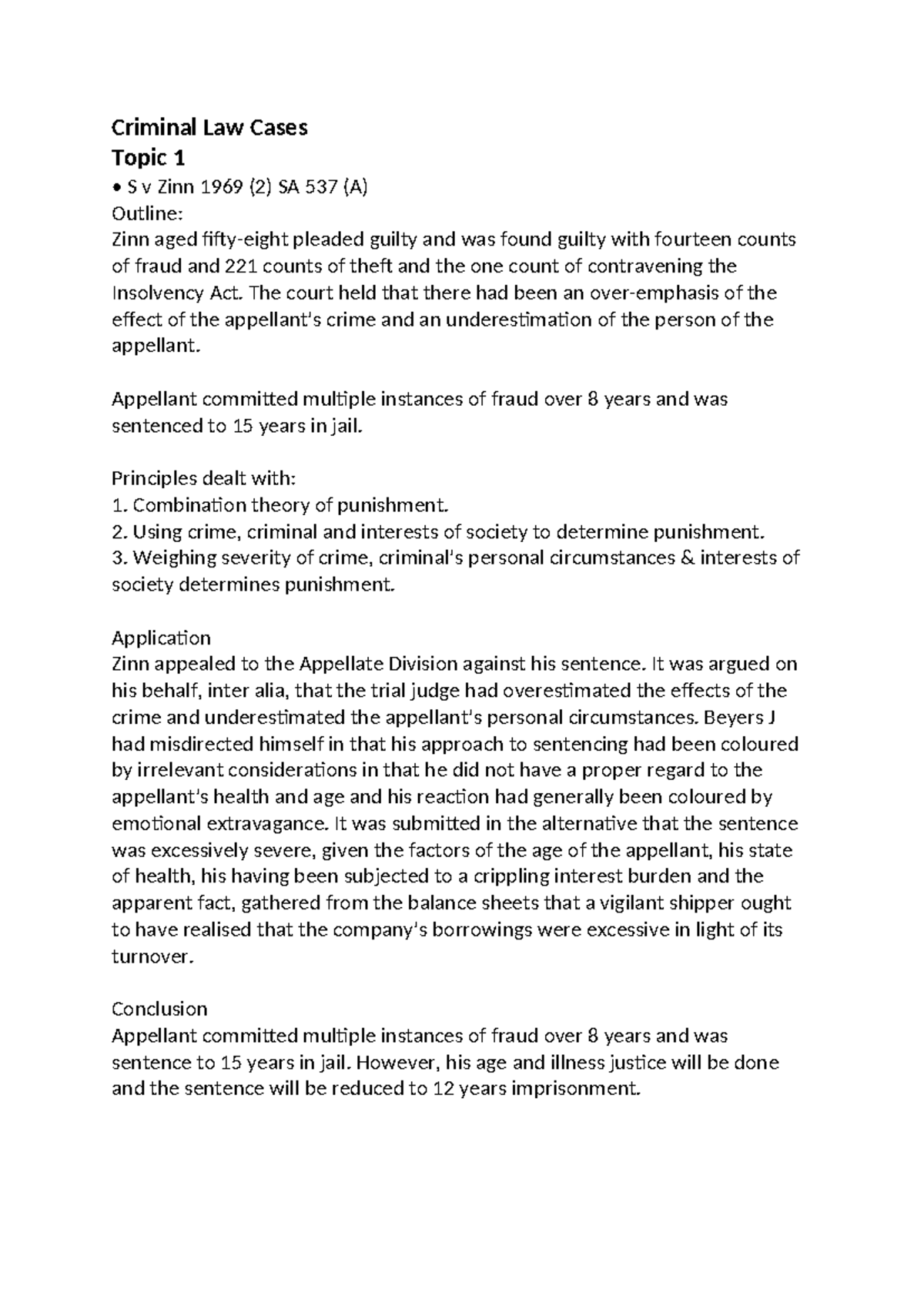 Criminal Law Case Studies: Notable Cases and Legal Principles Analysis ...